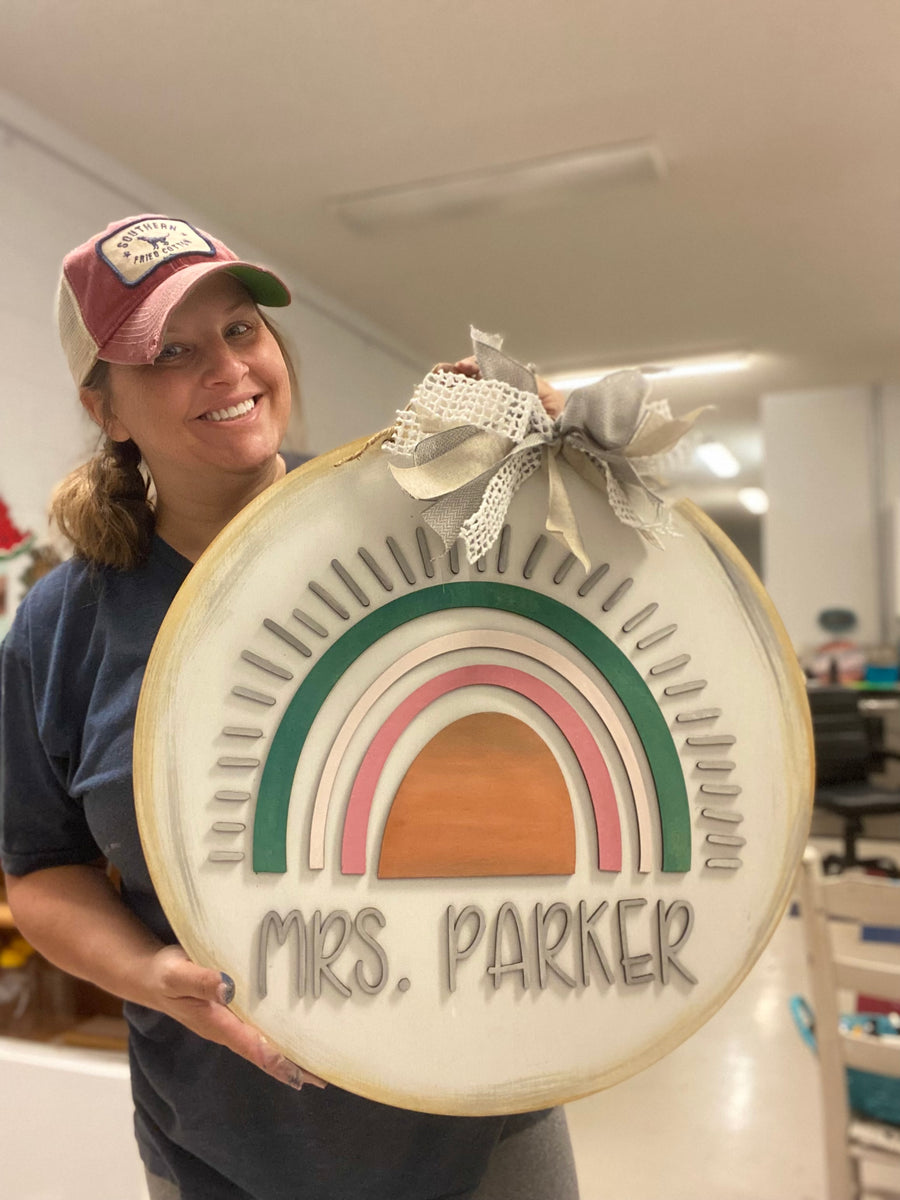 Boho Rainbow Teacher Door Hanger – Paint it up!