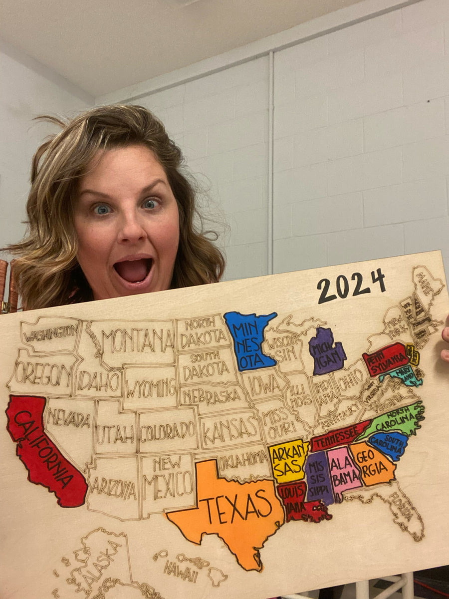 Framed Wooden Paintable Map – Paint it up!