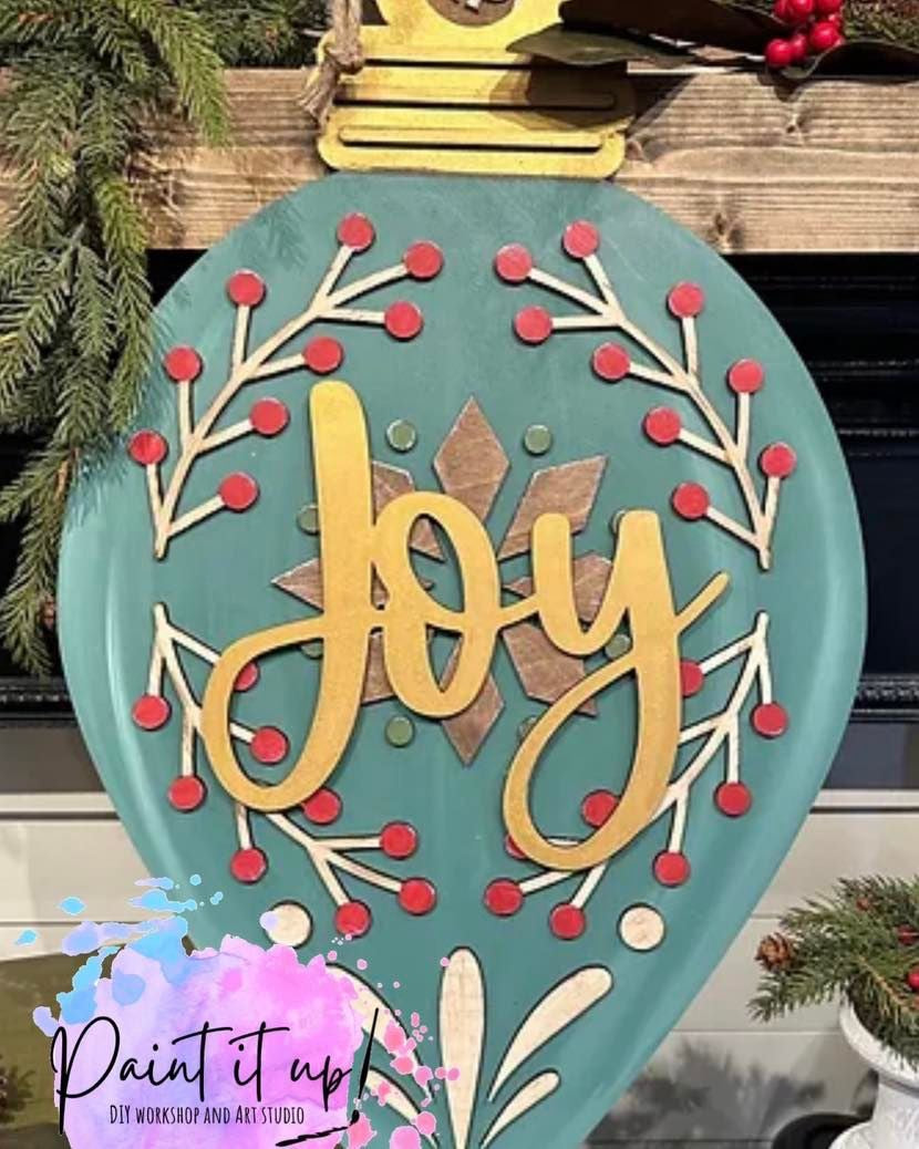 Vintage Joy Bulb Door Hanger – Paint it up!