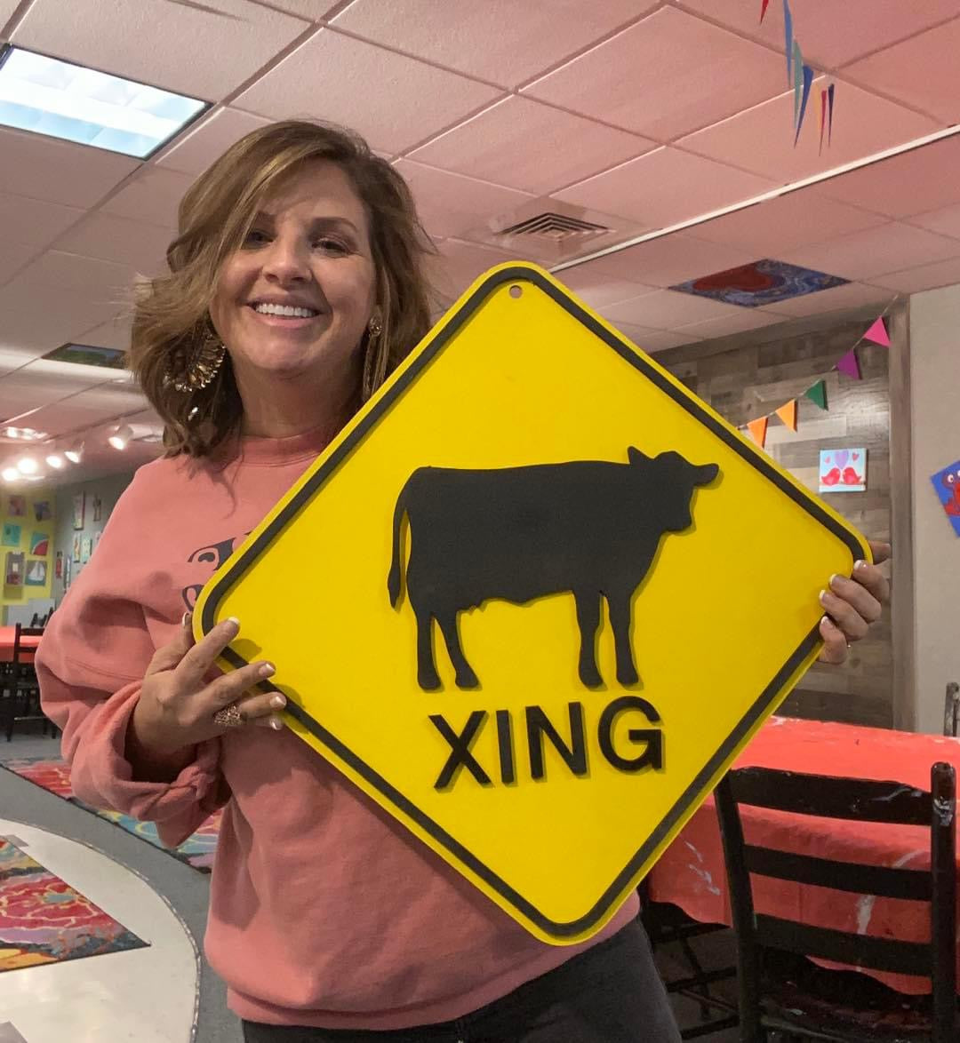 Cow Crossing Wooden Sign – Paint it up!