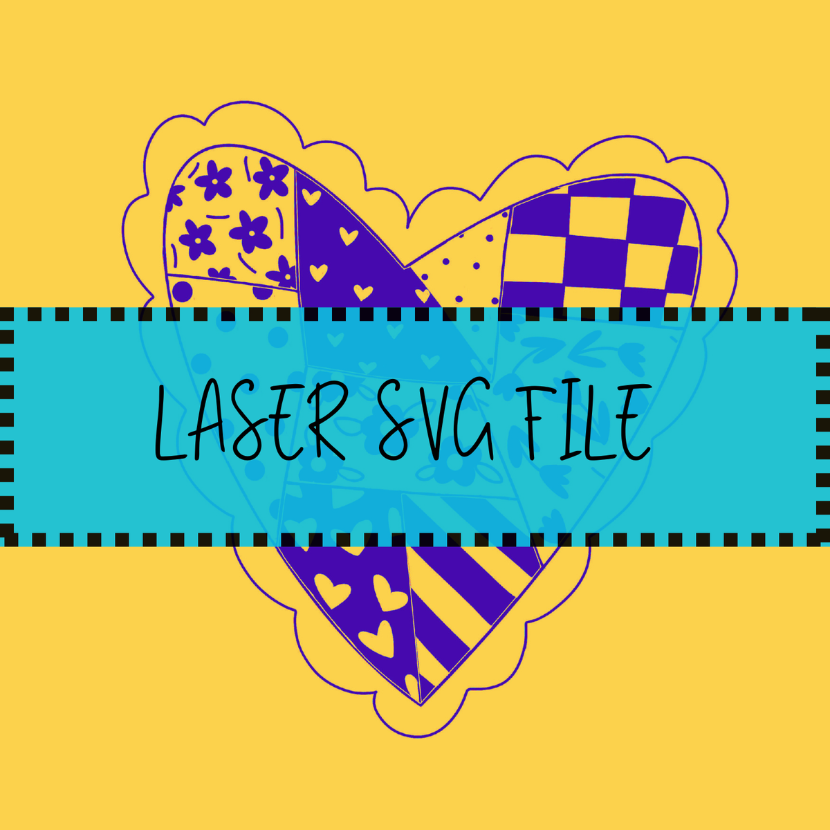 Patchwork Heart SVG file (please read file description carefully ...