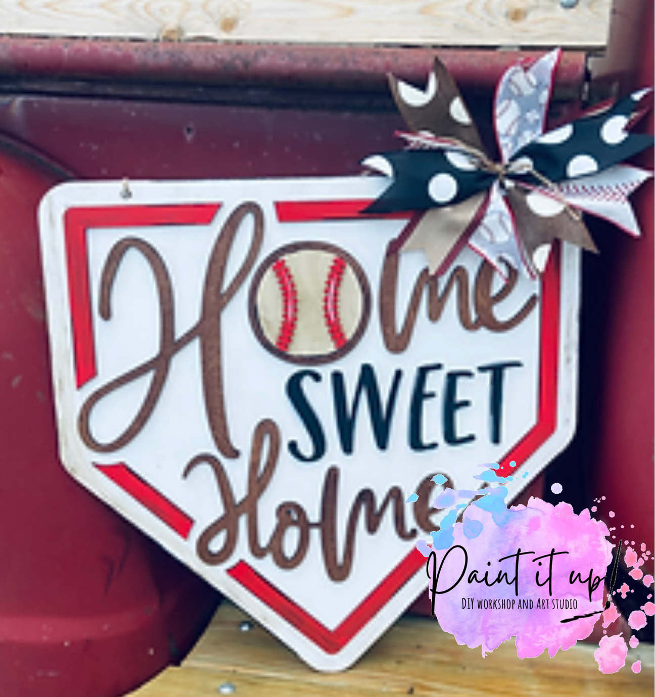 Home Plate Wooden Door Hanger – Paint it up!