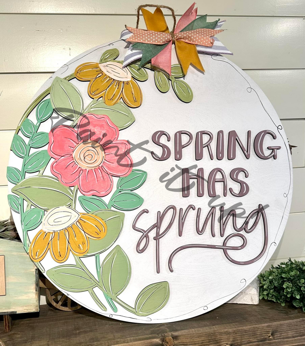 Spring Has Sprung Wooden Door Hanger – Paint it up!