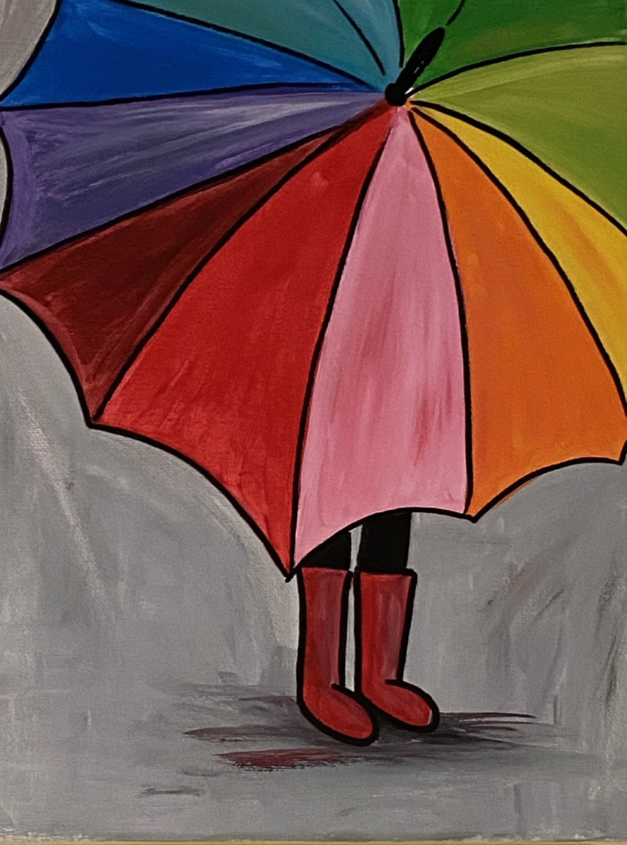 Colorful Umbrella Canvas – Paint it up!